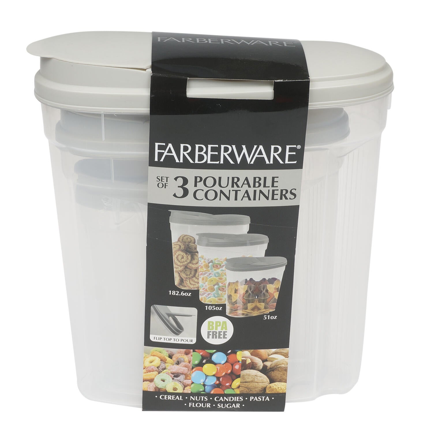 3 Piece Farberware Pourable Container Set | Bulk Wholesale Merchandise